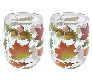 TEMP-TATIONS Seasonal Set Of 2 Double Wall Glasses