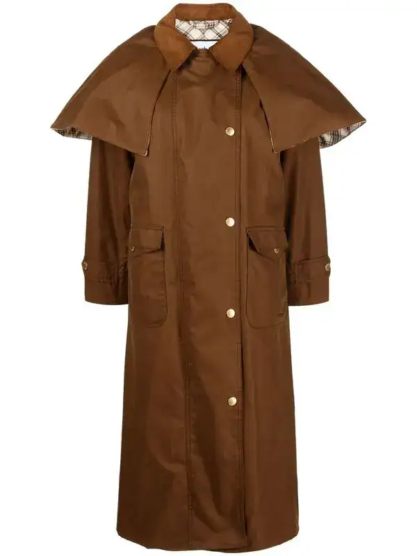 Barbour X Alexa Chung Elizabeth Waxed Trench Coat In Brown - 50