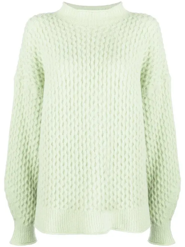 RUS Textured-knit Mock Neck Jumper