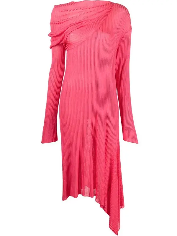 Marques' Almeida Ribbed-Knit Asymmetric Dress In Pink - 32% Off |  Editorialist