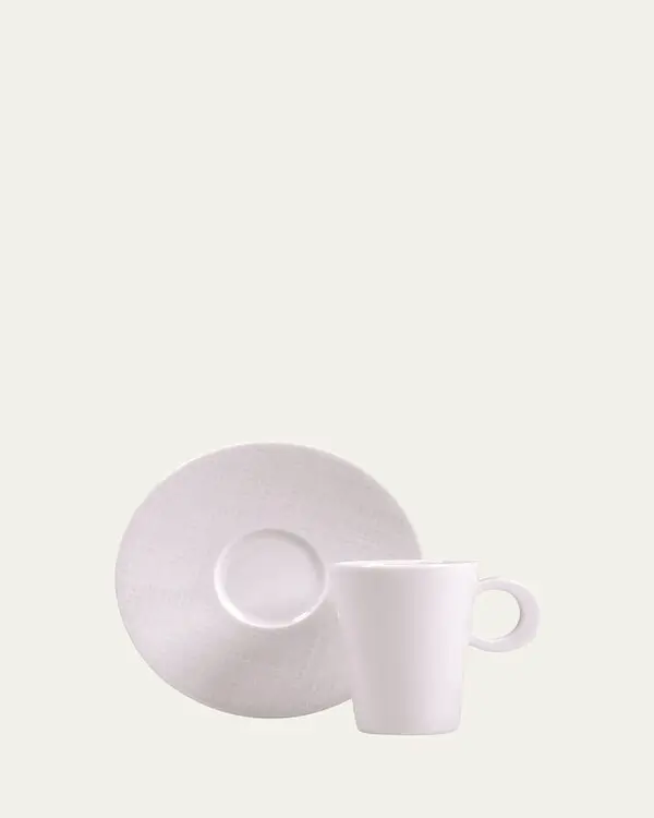 Bernardaud Organza A/d Teacup And Saucer - White