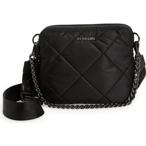 Mz Wallace Bowery Quilted Nylon Crossbody Bag - Black