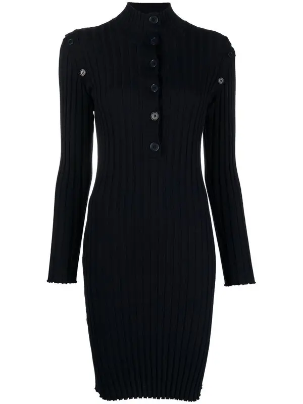 Wolford Merino Ribbed-Knit Dress In Blue - 40% Off | Editorialist
