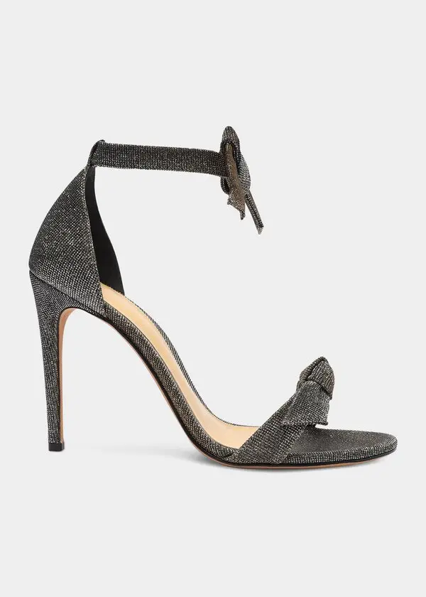 ALEXANDRE BIRMAN Clarita Bow Metallic Evening Sandals - Stellar
