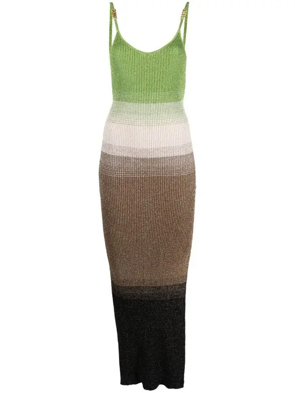 Gcds Ribbed-knit Maxi Dress