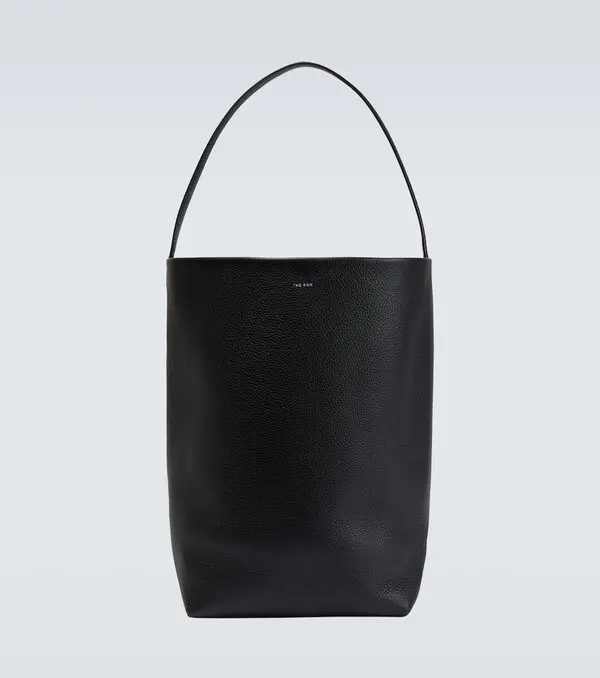 THE ROW N/s Park Large Leather Tote Bag - Black