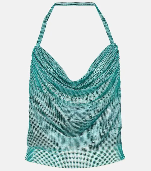 Giuseppe Di Morabito Crystal-embellished Halterneck Top - Blue