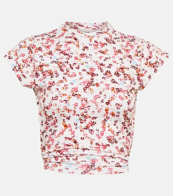 MARANT ETOILE Juvia Printed Jersey Crop Top - Multicoloured