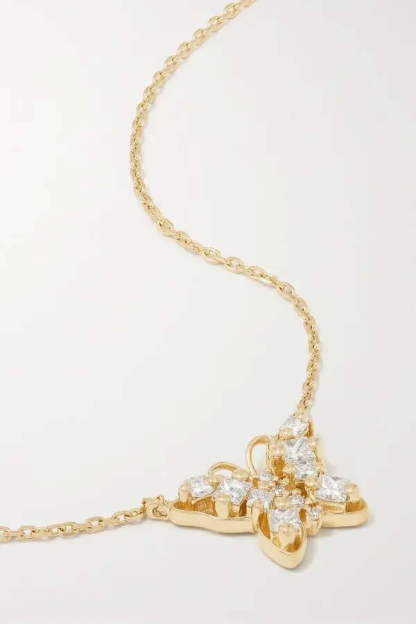 SUZANNE KALAN Mini Butterfly 18-karat Diamond Necklace