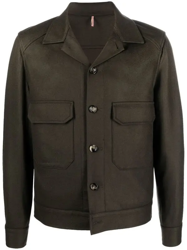 DELL'OGLIO Long-sleeve Button-up Shirt - Green
