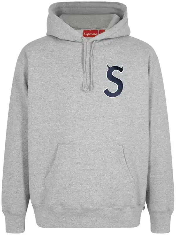Supreme S Logo Drawstring Hoodie - Grey | Editorialist