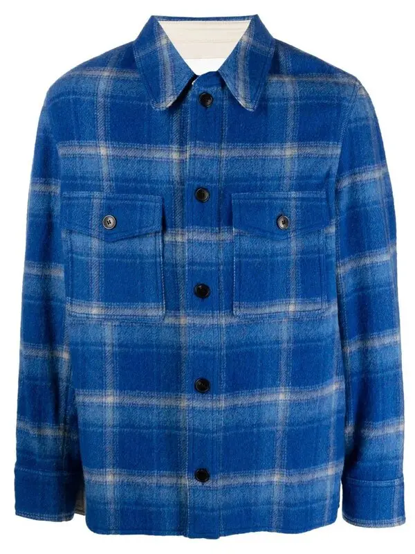 MARANT Gervon Checked Shirt Jacket - Blue