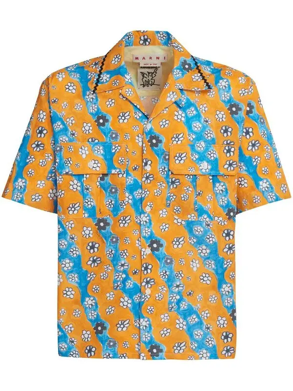 Marni Daisy-print Patch-pocket Shirt