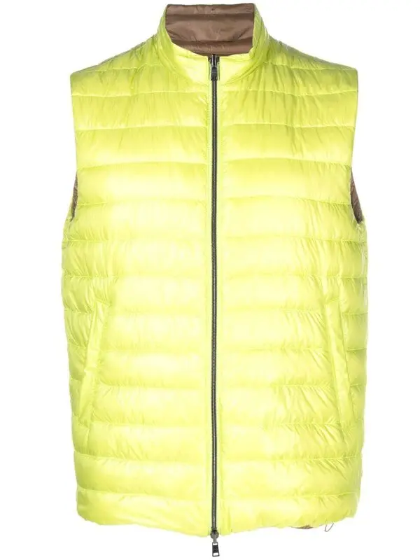 Herno Quilted Reversible Down Gilet - Yellow