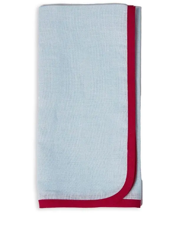 La DoubleJ Contrast Trimming Napkin Two-piece Set - Blue