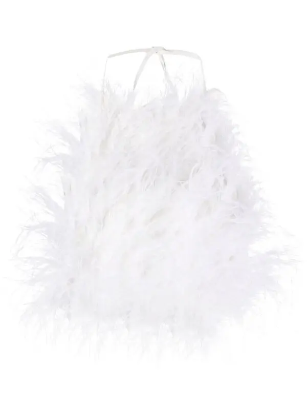 Cult Gaia Joey Feather Crepe-de-chine Top