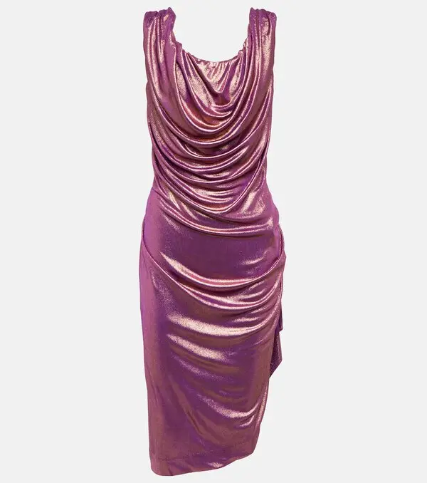 VIVIENNE WESTWOOD Draped Metallic Lamé Minidress