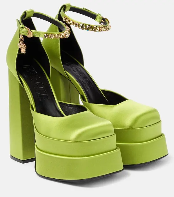 Versace Medusa Aevitas Platform Pumps - Green