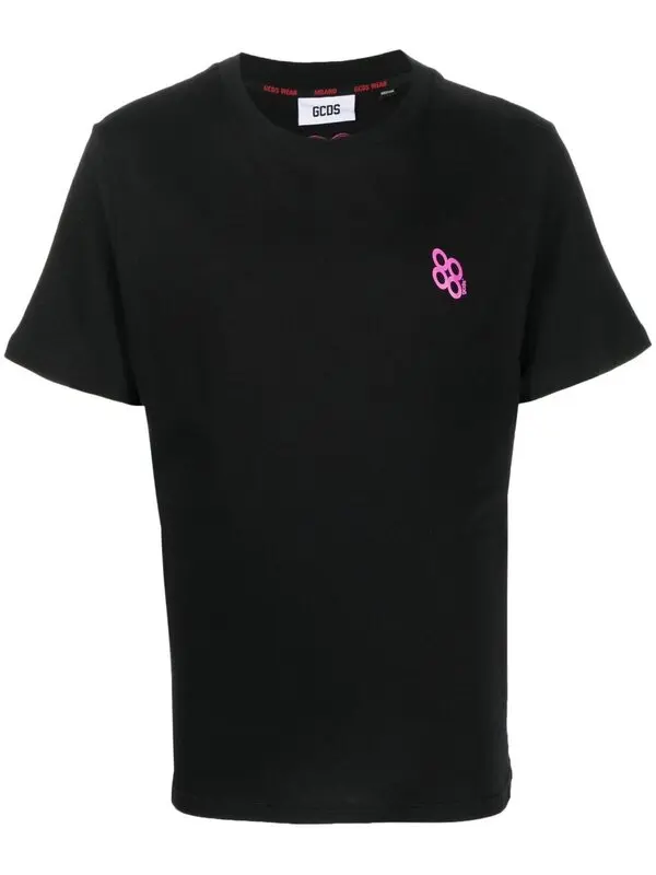 Gcds Graphic-print Cotton T-shirt - Black
