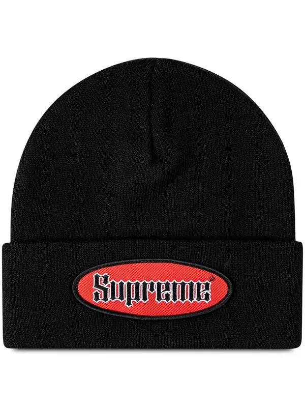 Supreme Oval Patch Beanie - Black