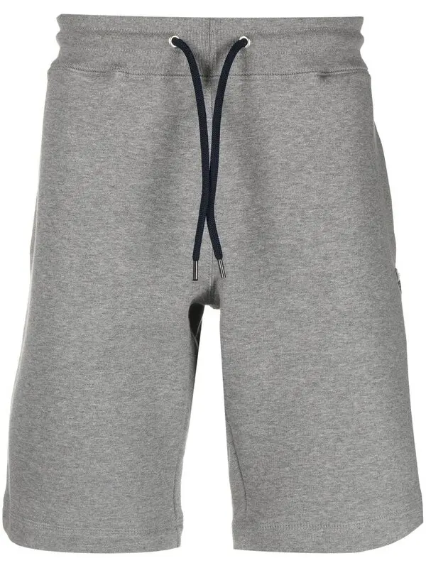 Paul Smith Zebra-patch Organic-cotton Track Shorts - Grey