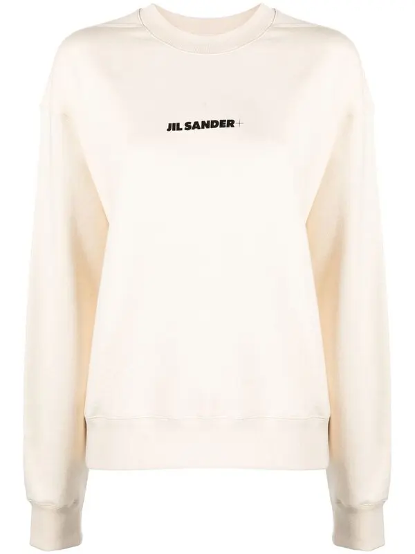 JIL SANDER Logo-print Cotton Sweatshirt - Neutrals