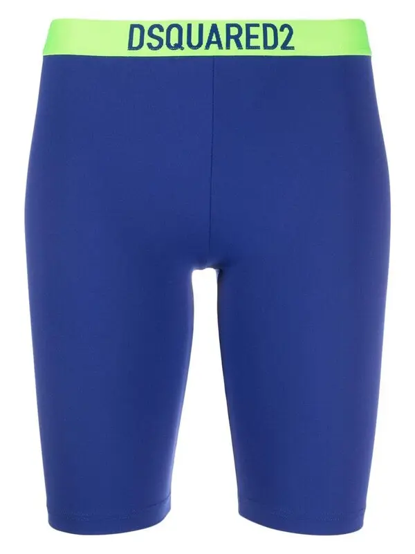 Dsquared2 Logo Waistband Cycling Shorts - Blue