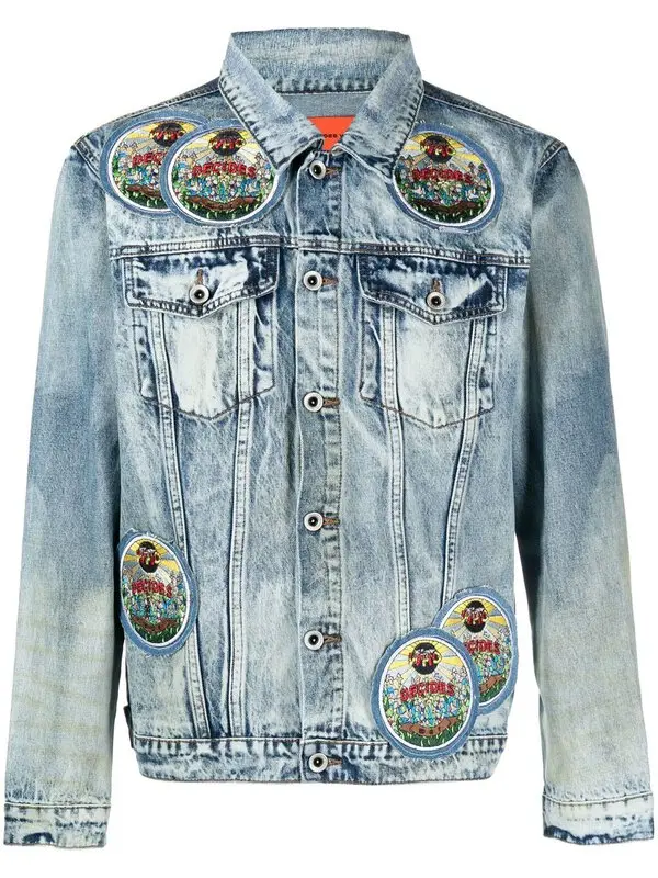 WHO DECIDES WAR BY EV BRAVADO Patch-detail Denim Jacket