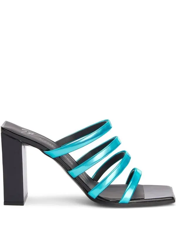 GIUSEPPE ZANOTTI 85mm Shangay Mules - Blue