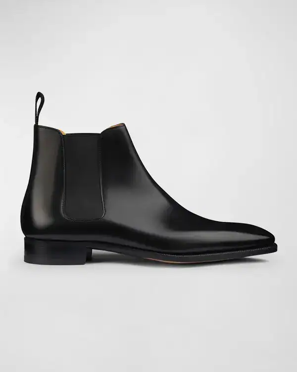 John Lobb Kensington Leather Chelsea Boots In Black Editorialist