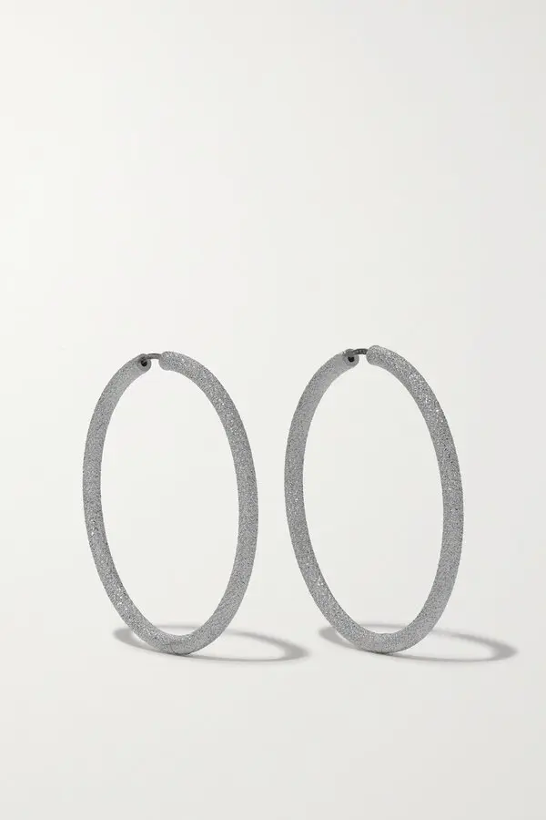 Carolina Bucci Florentine Extra Large 18-karat Blackened Hoop Earrings