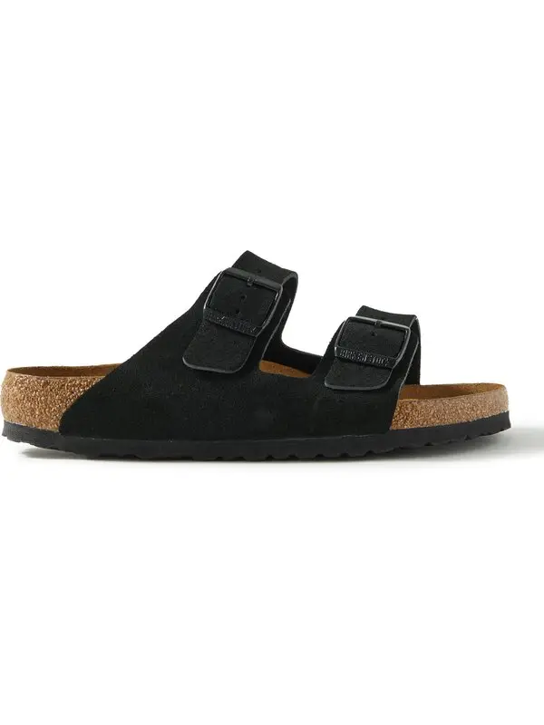 BIRKENSTOCK Arizona Suede Sandals - Black