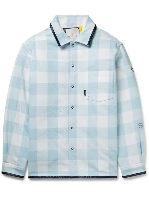 Moncler 7 Frgmt Hiroshi Fujiwara Checked Cotton Down Shirt Jacket - Blue