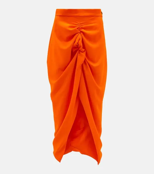 VIVIENNE WESTWOOD Panther Asymmetrical Midi Skirt - Orange