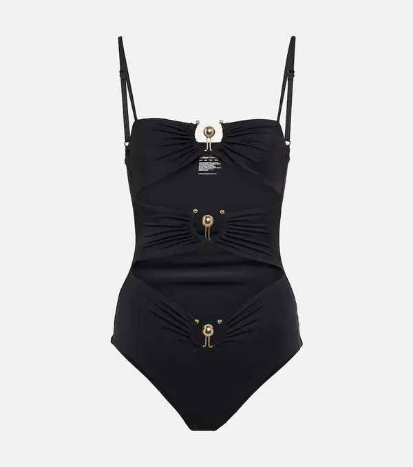 Christopher Esber Pierced Orbit One Piece Swimsuit - Black