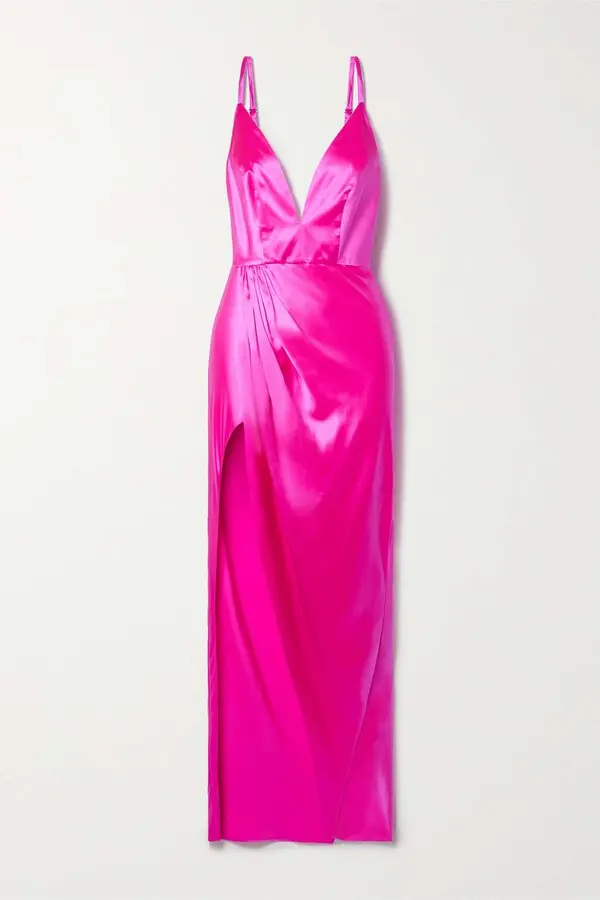 Fleur Du Mal Draped Silk-Charmeuse Slip Dress In Pink - 60% Off |  Editorialist