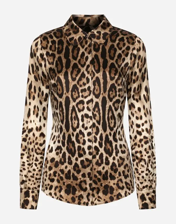 Dolce & Gabbana Leopard-print Satin Shirt - Animal Print