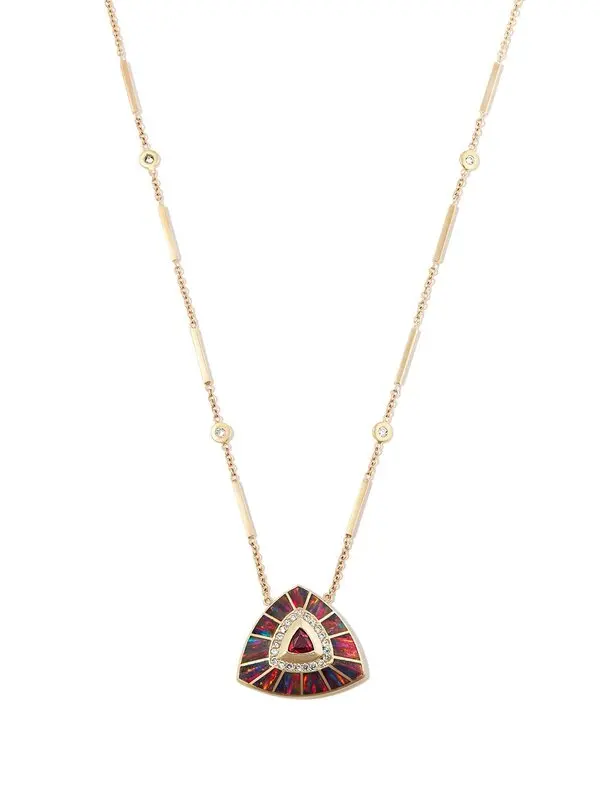 Jacquie Aiche 14kt Yellow Diamond And Tourmaline Pendant Necklace - Gold