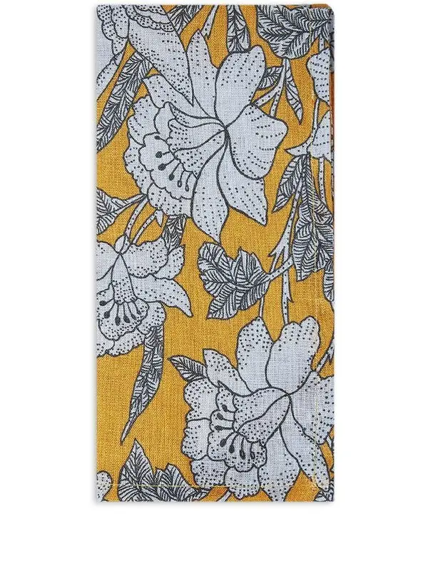 La DoubleJ Lilium Zafferano Set Of Two Napkins - Yellow