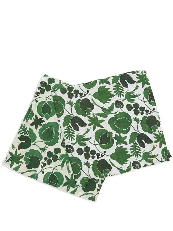 La DoubleJ Wildbird Verde Napkin Set - Green