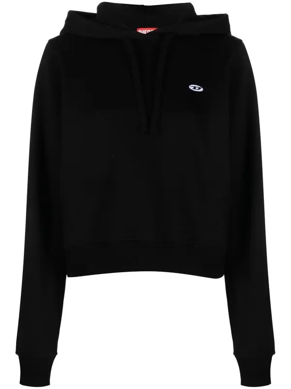 Diesel Logo-patch Drawstring Hoodie - Black