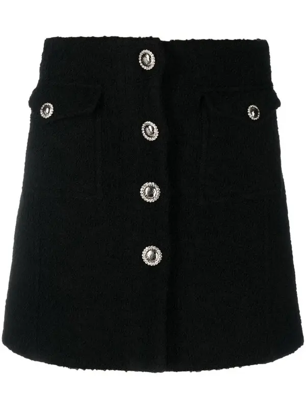 Alessandra Rich Button-up Bouclé Mini Skirt