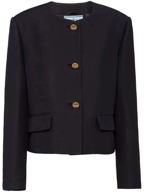 Prada Single-breasted Tricotine Jacket