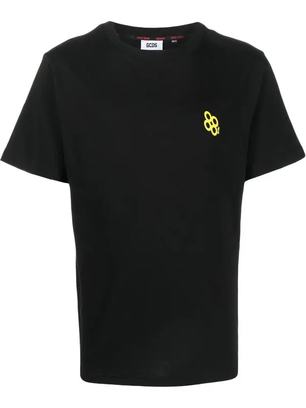 Gcds Graphic-print Cotton T-shirt - Black
