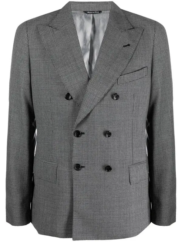 REVERES 1949 Checked Double-breasted Blazer