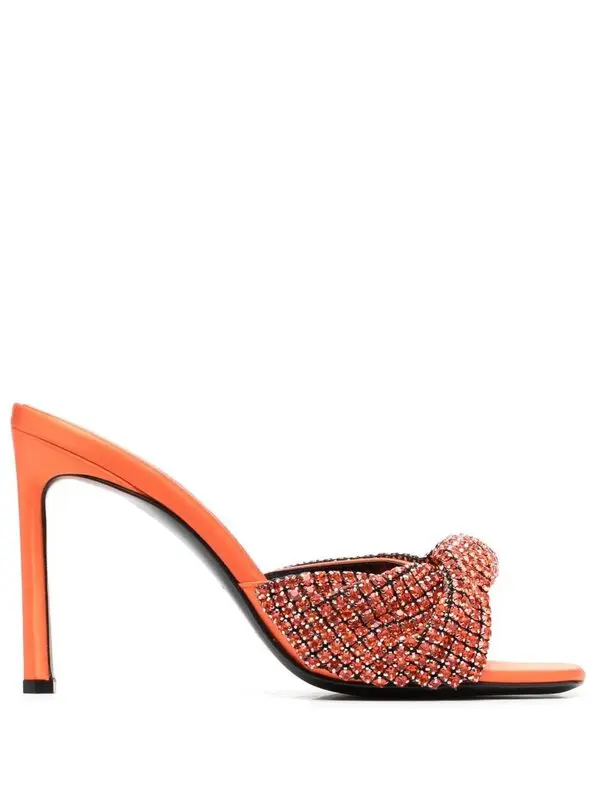 SERGIO ROSSI X Evangelie Smyrniotaki 105mm Crystal-embellished Sandals - Orange