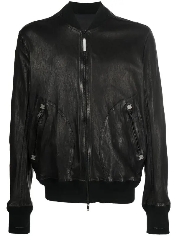 ISAAC SELLAM EXPERIENCE Zipped Leather Jacket - Black