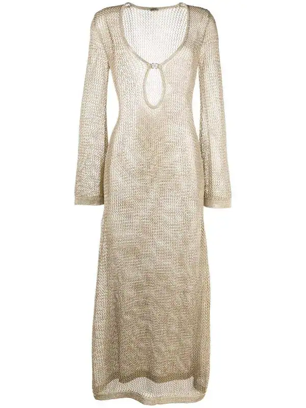 Dodo Bar Or Etta Metallic Mesh Maxi Dress In Gold - 27% Off | Editorialist