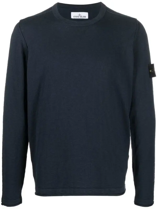Stone Island Logo-patch Sleeve Jumper - Blue