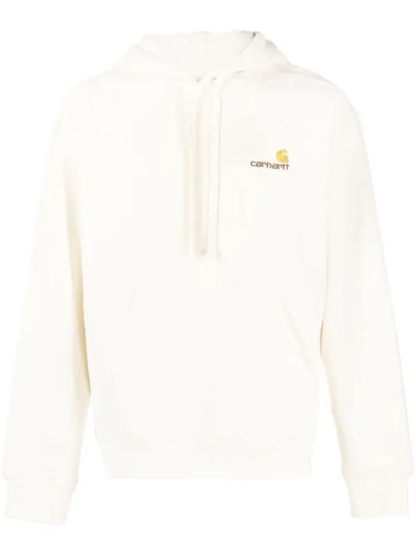 Carhartt Work In Progress American Script Cotton Hoodie - Neutrals